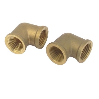 1/2BSP Female to Female Metal L Shape Elbow Hose Pipe Tube Fitting 2pcs ...