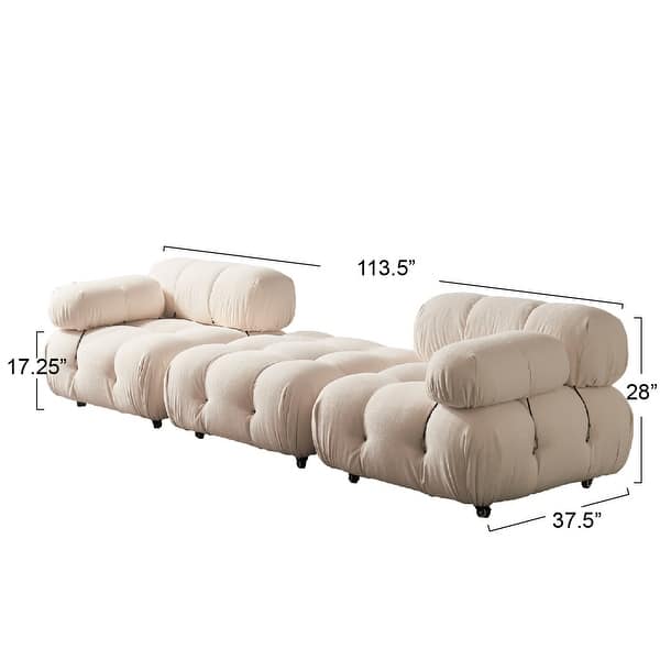 Modular 3-Seater Split Couch with Arm Rests and Locking Wheels - Bed ...