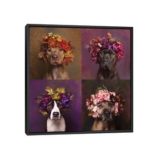 iCanvas "Pit Bull Flower Power, Brenda, Chopper, Suzie And Sweetie" by ...