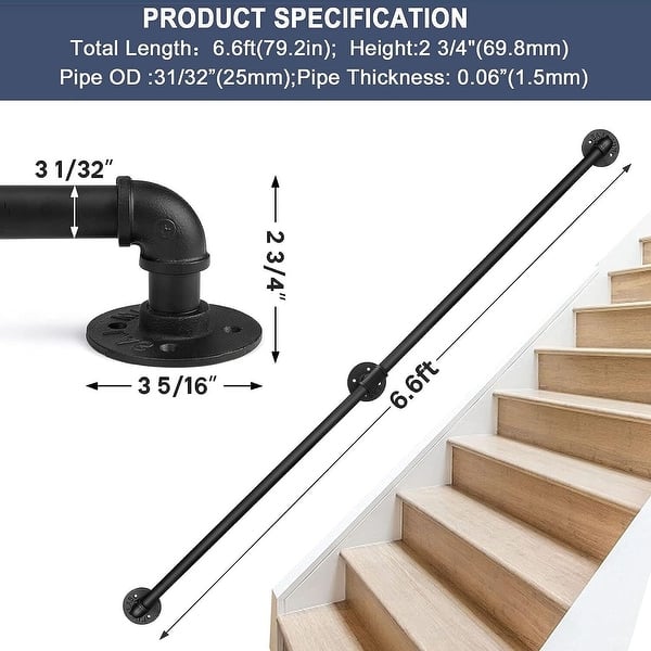 Staircase Handrails for Indoor Stair Hand Railing for Metal Railing ...