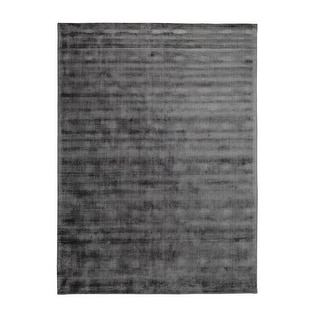 Arlo 9 x 12 Area Rug, Charcoal Gray Viscose, Handcrafted, Non ...