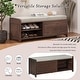Distressed Shutter Storage Bench with Acacia Veneer for Retro Charm for ...