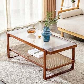 Modern Glass End Table with Rounded Edges, Transparent Accent Table ...