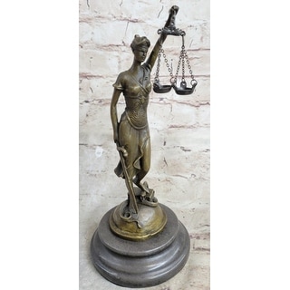 Signed Mayer Lawyer Blind Justice Bronze Figure Law Sculpture Statue ...
