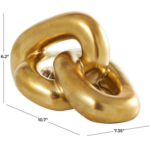 Gold Ceramic 3 Link Chain Decorative Sculpture - Bed Bath & Beyond ...