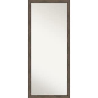 Hardwood Narrow Full-Length Framed Floor Leaner Mirror - Outer Size 27 ...