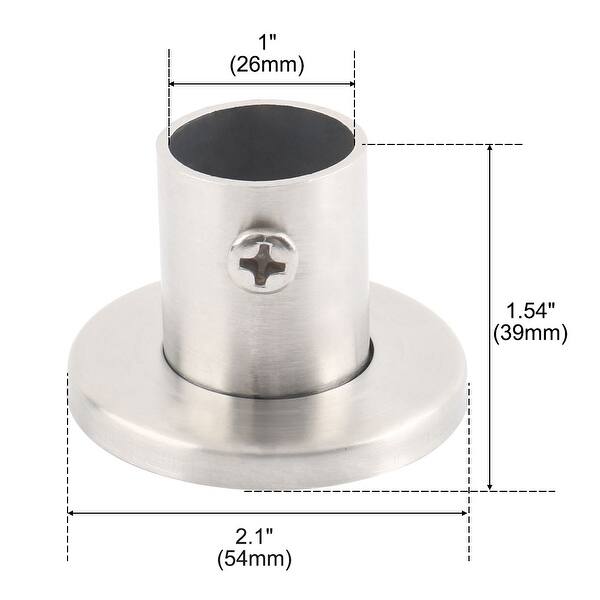 304 Stainless Steel Clothes Closet Rod Bracket Flange Lever Supports ...