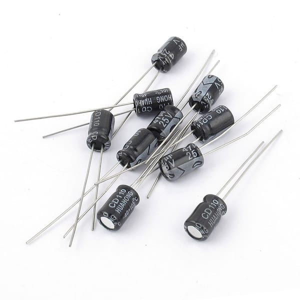10 Pcs 25V 47uF 105C Radial Lead Electrolytic Capacitor 5mm x 8mm ...