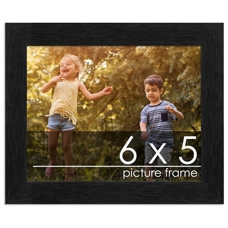 6x5 Traditional Black Complete Wood Picture Frame with UV Acrylic, Foam ...