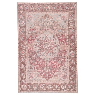 Cheney Machine Washable Medallion Pink/Beige Rug - On Sale - Bed Bath ...