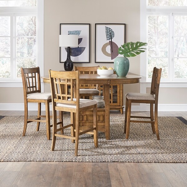 Roundhill Furniture Enbridge 5-piece Dining Set, Cross-Buck Dining ...