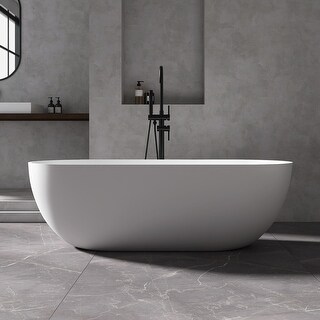 Alvana 73'' Solid Surface Freestanding Bathtub Soaking Tub - On Sale ...