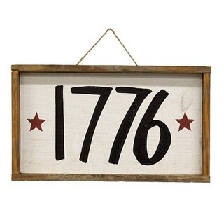 Primitive Wood Framed Hanging "1776" Sign - 7.5" x 12.75" - Bed Bath ...