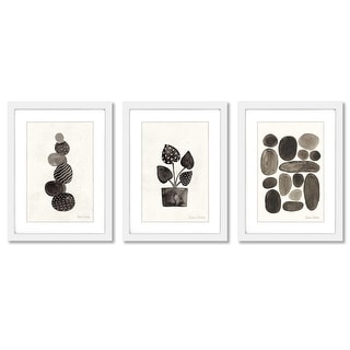 Ink Stacking Rocks Pauline Stanley Abstract 3 - 3 Piece Framed Gallery ...