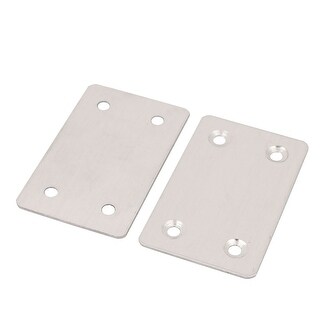 Metal Rectangle 4 Holes Flat Mending Repair Plates Brackets 2pcs ...
