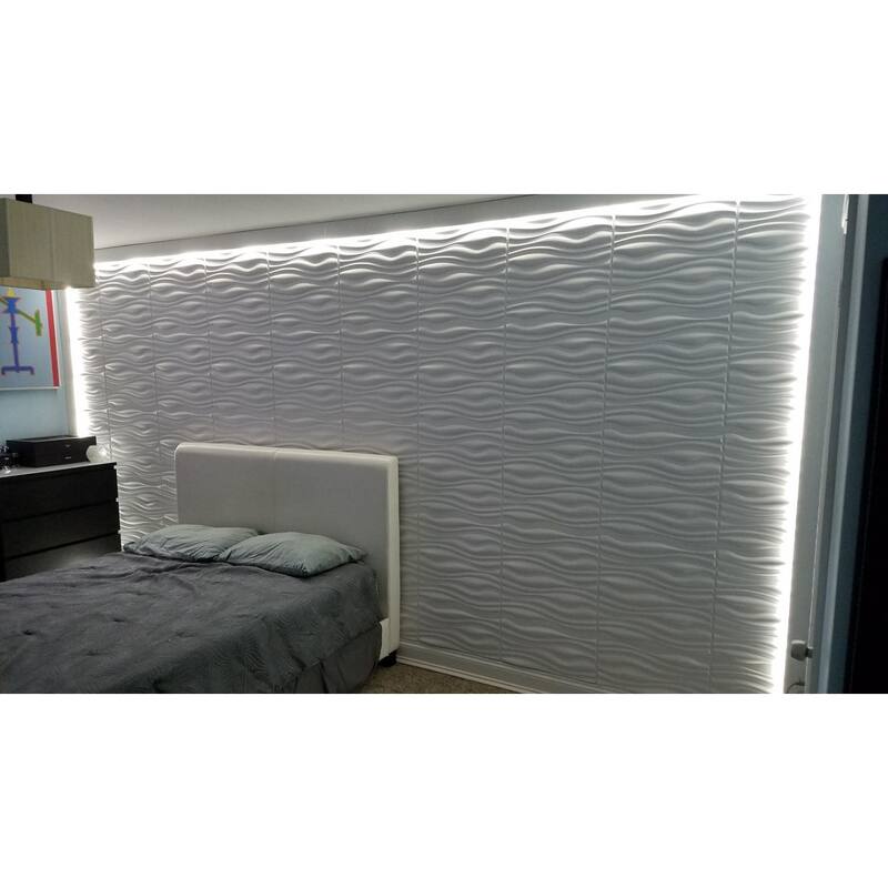 Art3d PVC Wave Board Textured 3D Wall Panels,19.7" x 19.7" (12 Pack ...