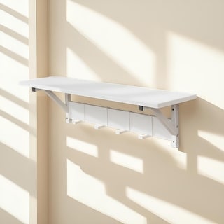 Wall Mounted Floating Coat Rack with Hooks Space Saving Entryway ...