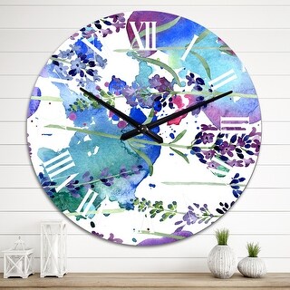 Designart 'Violet Lavender Floral Botanical Flower' Patterned wall ...