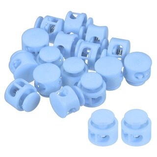 120Pcs 0.6" Dia Cord Locks Double Hole Cord Fastener Blue - Bed Bath ...