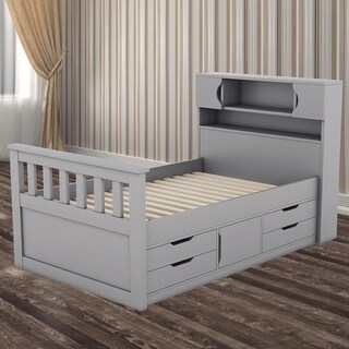 Functional Twin Size Captain Platform Bed Frame with 4 Storage Drawers ...