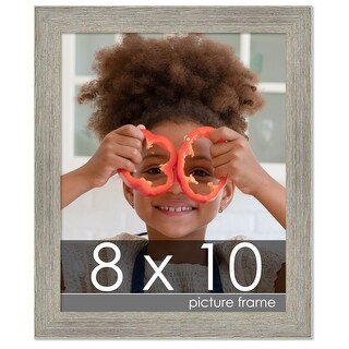 8x10 Distressed/Aged Contrast Grey Complete Wood Picture Frame with UV ...