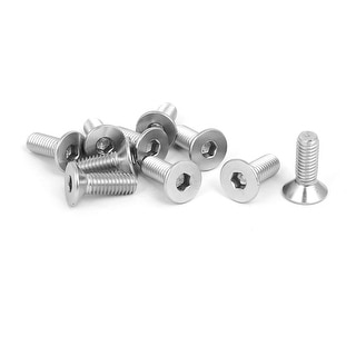 M6x18mm 304 Stainless Steel Flat Head Hex Socket Screws Fastener ...