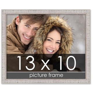 13x10 Distressed/Aged White Complete Wood Picture Frame with UV Acrylic ...