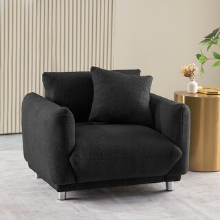Flannelette Single Sofa Bread-shape Arm Chair Sofa with Anti-skid ...