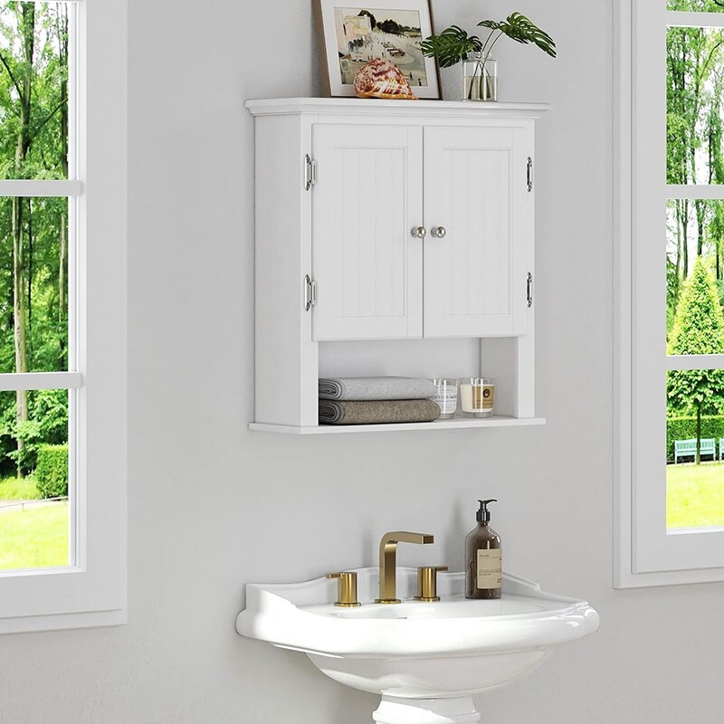 White hanging bathroom cabinet store