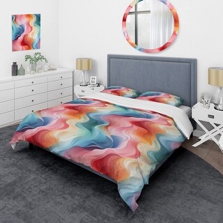 Designart "Ethereal Expression I" Modern Bedding Set With Shams - Bed ...