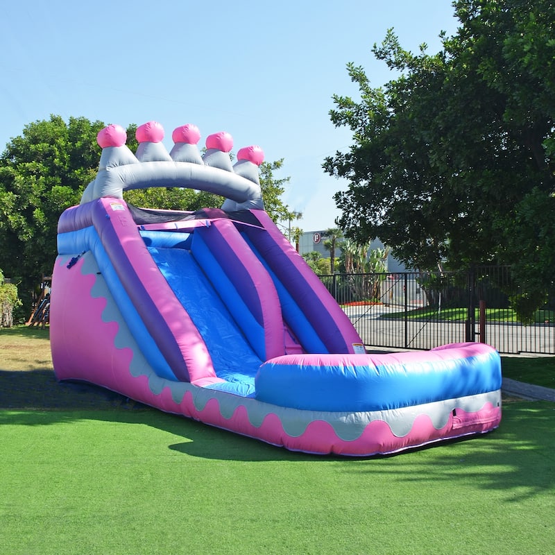 JumpOrange 14 FT Princess Tiara Commercial Grade Water Slide with Pool ...