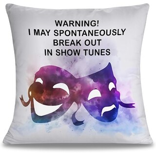 Theater Drama Gift Comedy Tragedy Mask Decorative Throw Pillow Show ...