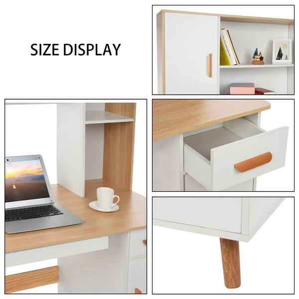 Writing Table Desk Bookcase Combination Computer Desktop Desk Home ...