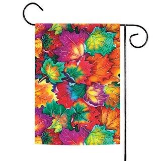 Orange and Green Leaf Collage Outdoor Rectangular Mini Garden Flag 18 ...