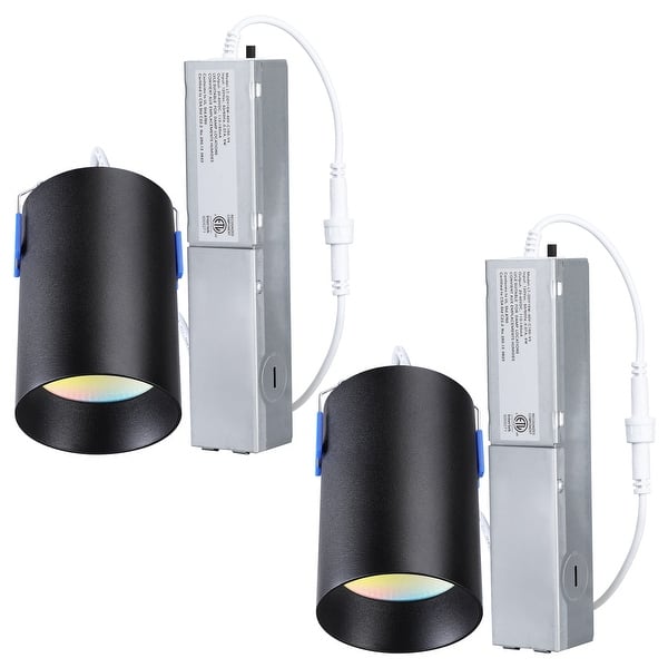 2" LED Recessed Light with J-Box, 6W Dimmable 5CCT Ceiling Spot Light ...