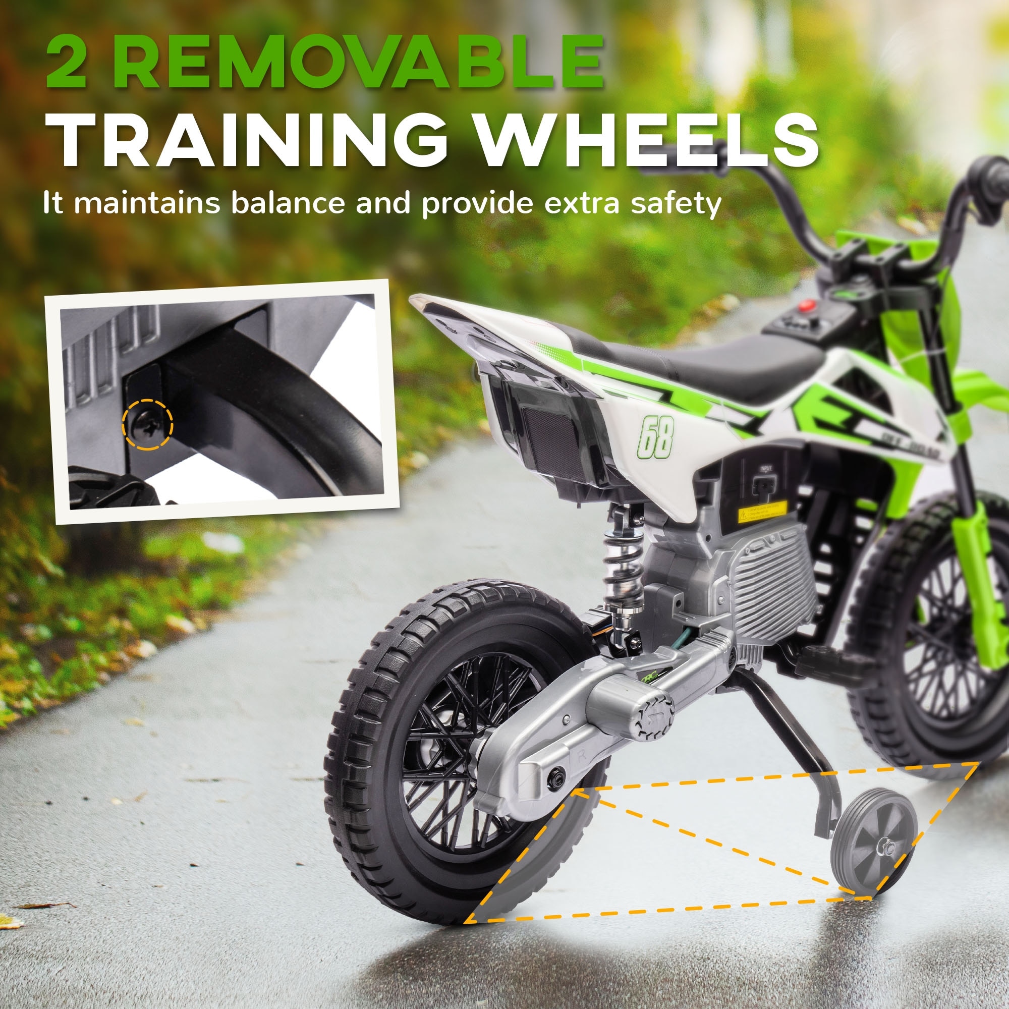 12 volt dirt bike with training wheels store
