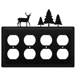 Quad Deer & Pine Trees - Quad. Outlet Cover - CUSTOM Product - If Out ...