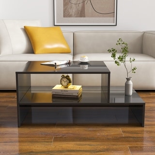 Modern Minimalist Stylish Coffee Table Double Layer Coffee Table with ...