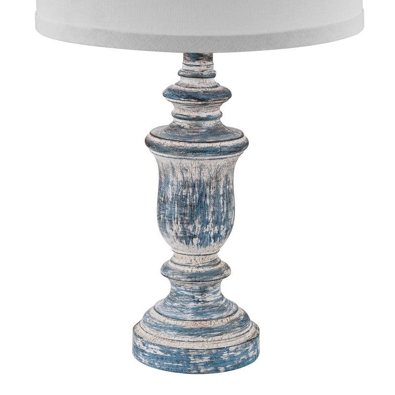 KAWOTI 22" Rustic Table Lamp Set with Fabric Shade(Set of 2) - W11" * H ...