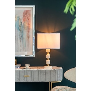 A&B Home Marble Table Lamp with Collapsible Drum Shade - Bed Bath ...