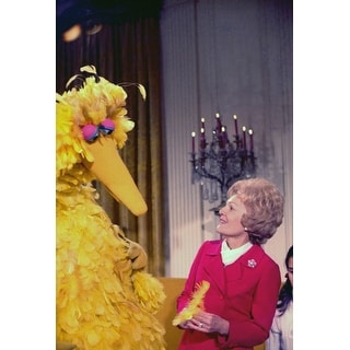 First Lady Pat Nixon Meeting With Big Bird From Sesame Street In The ...