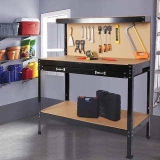 Steel Garage Workbench with Drawers, Multipurpose Tool Organizer - Bed ...