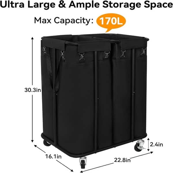 large rolling laundry sorter