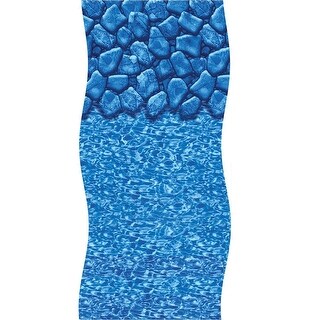 21' Blue Boulder Swirl Round Overlap Above Ground Swimming Pool Liner ...