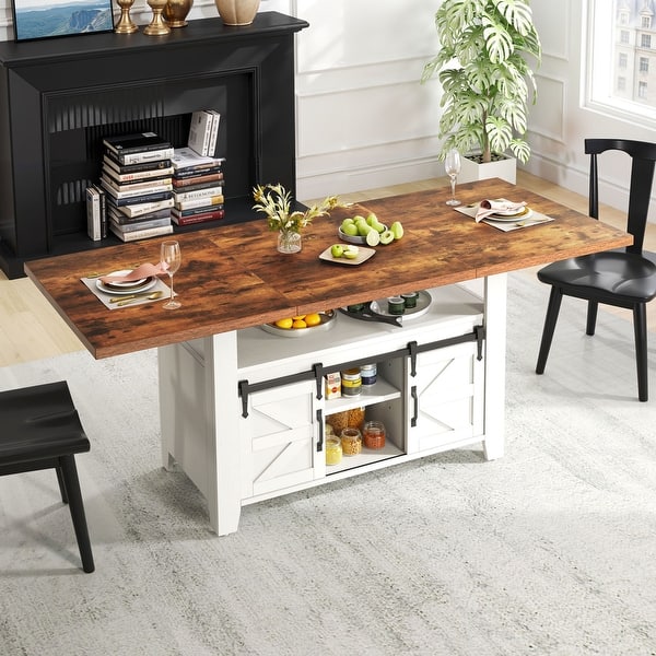 dining table with cupboard underneath