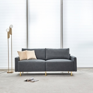 High Resilience Sponge Couch Fabric Upholstered Loveseat w/ Pillows ...