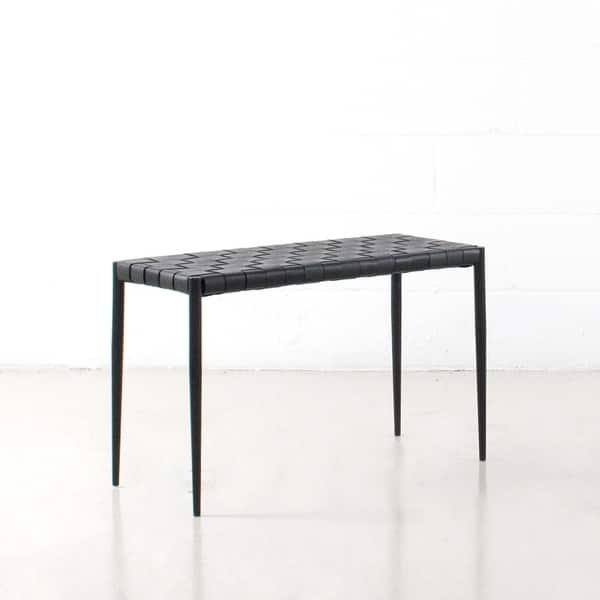 Soho Mid-Century Modern Leather Weave Coffee/Bench 28-inches/ 47-inches ...