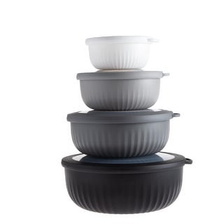 COOK WITH COLOR Prep Bowls with Lids- Wide and Deep Nesting Plastic ...