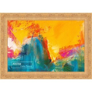 38x26 Ornate Gold Complete Wood Picture Frame with UV Acrylic, Foam ...