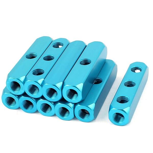 10pcs 1/4BSP Thread 3Ways 6Ports Air Pneumatic Aluminum Manifold Block ...